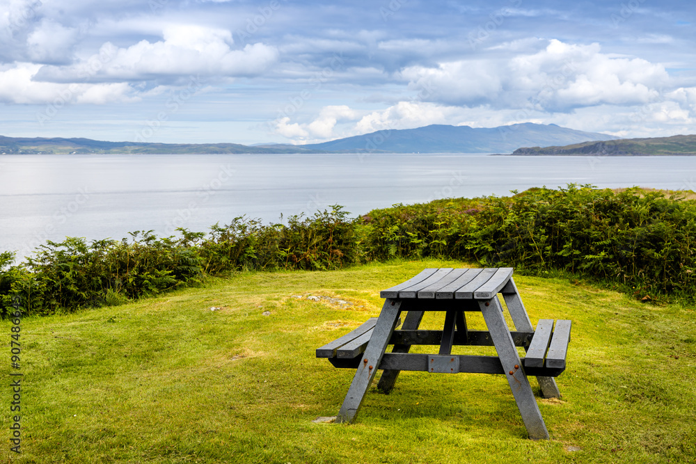 Rectangular composite material bench style picnic table seating set in ...