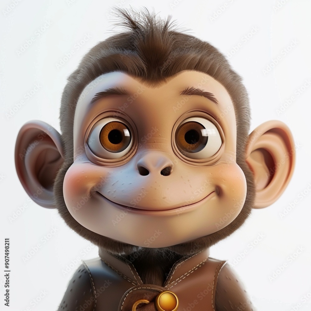 Cartoon monkey smile animal character funny Stock Illustration | Adobe ...