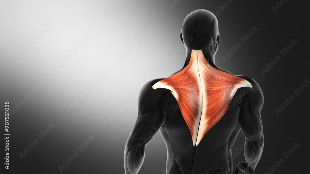 Anatomy of the Trapezius Muscles Stock Illustration | Adobe Stock