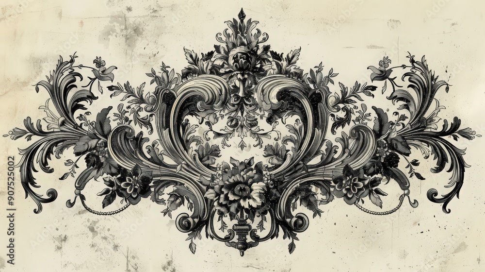 Add a touch of classic elegance to your projects with vintage illustrations that feature ornate ...