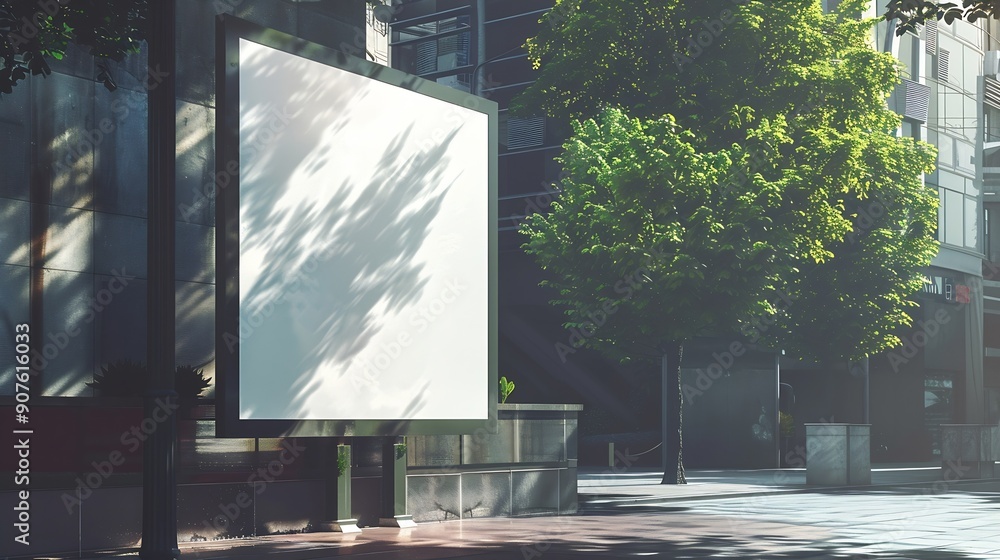 Blank billboard sign mockup in the urban environment empty space to ...