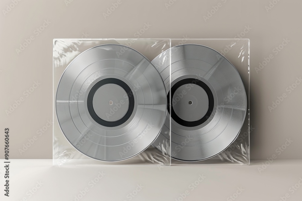 Vinyl Revival: A Framed Record Album Cover with Shrink Texture Overlay ...