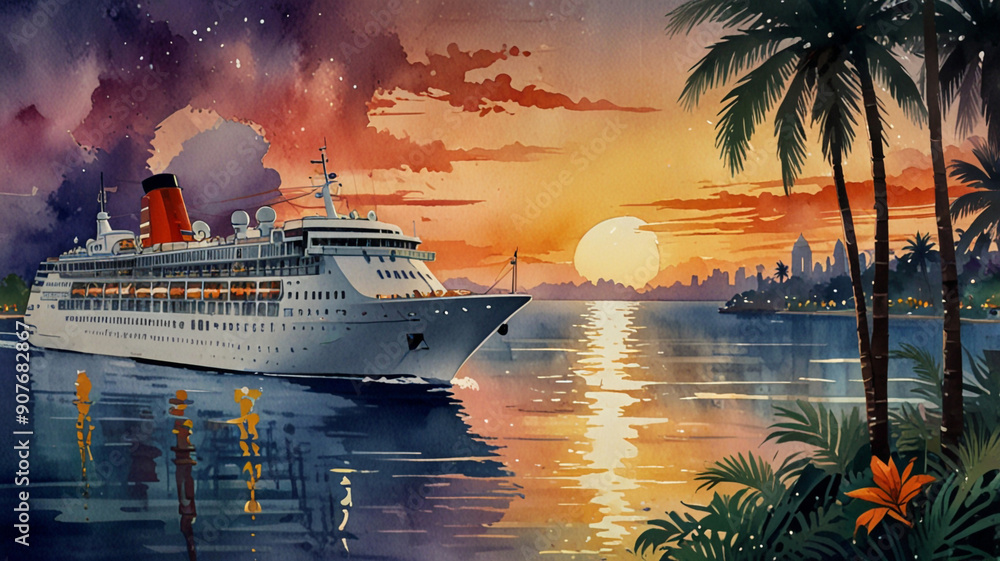 Watercolor Painting: Embrace the allure of exotic travel with this art ...