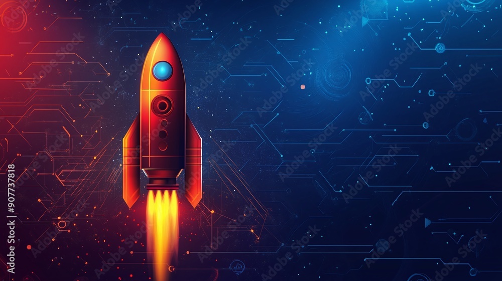 digital rocket launch with binary code, the integration of ai into space exploration missions ...