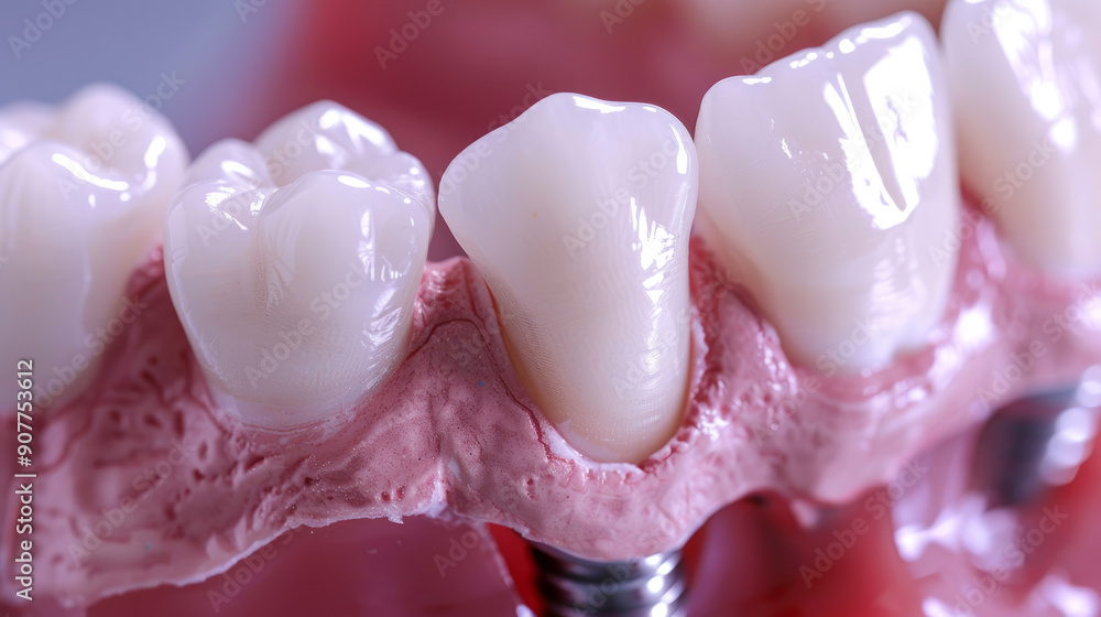 Stock-Illustration „Dental implants replace missing teeth with ...