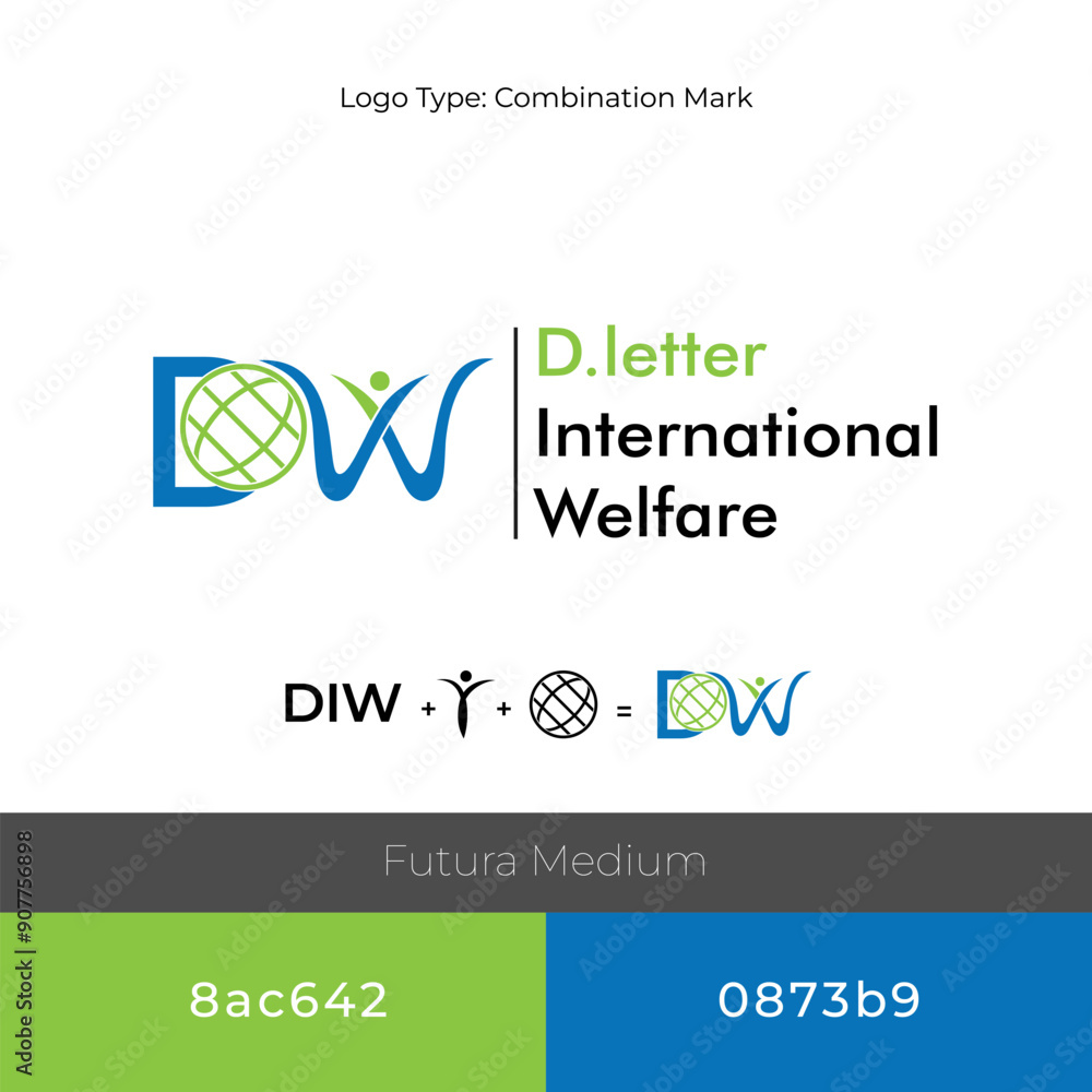 PrintD.letter international welfare logo mockup vector fully editable ...