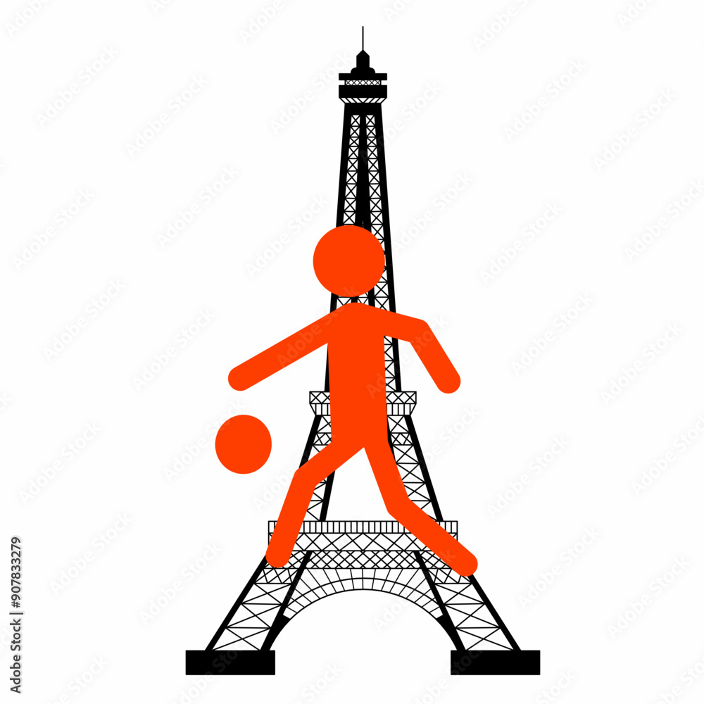 line art drawing of the Paris 2024 Olympics. The sport of basketball ...
