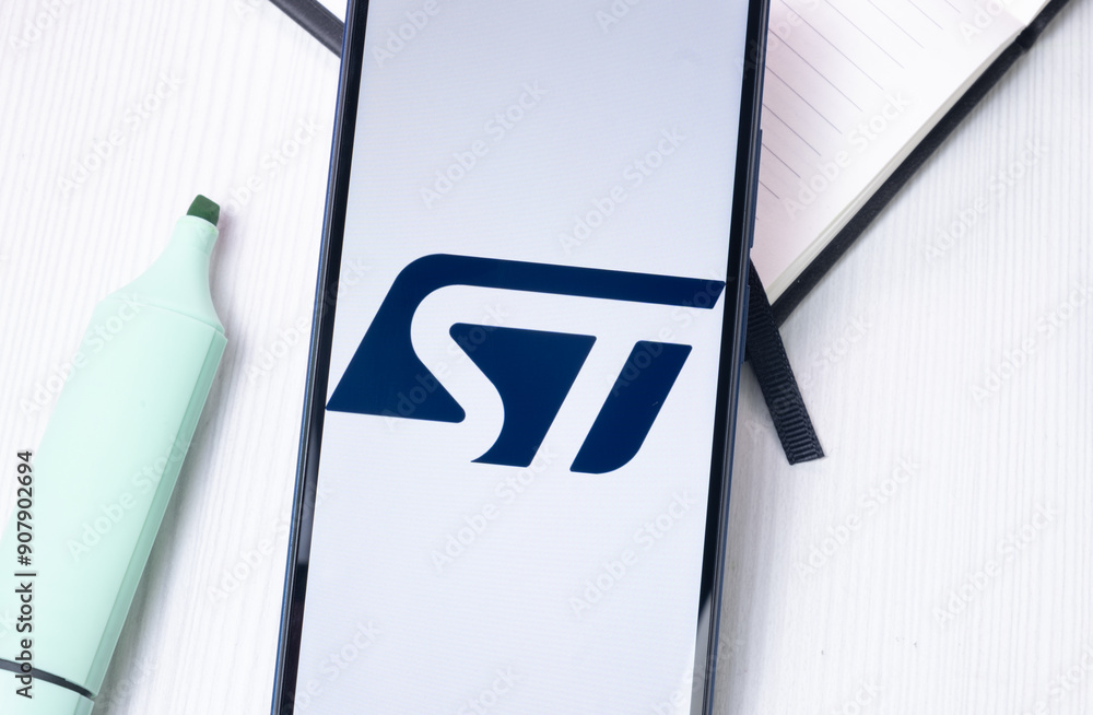 New York, USA - 1 August 2024: STMicroelectronics Logo on Phone Screen ...