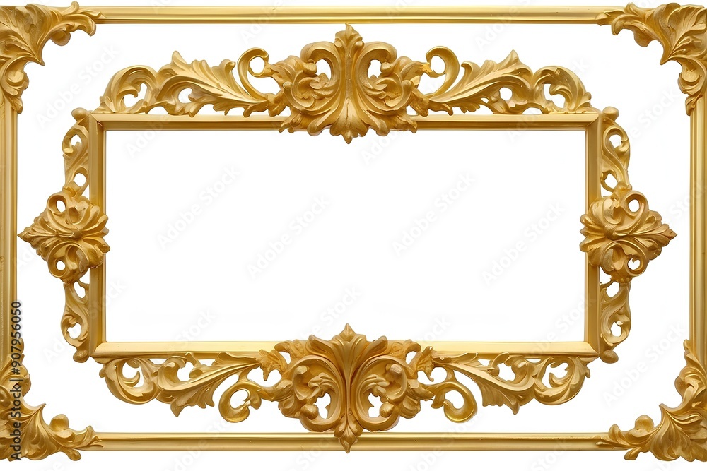 ornate gold border design on white background, perfect for invitations ...