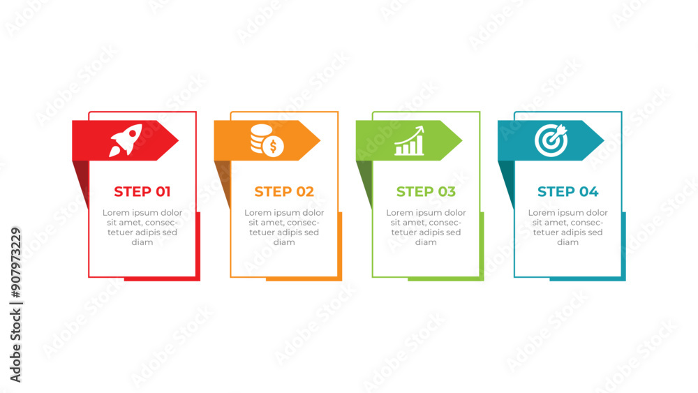 Step by step guide for business presentation in 4 step infographic ...