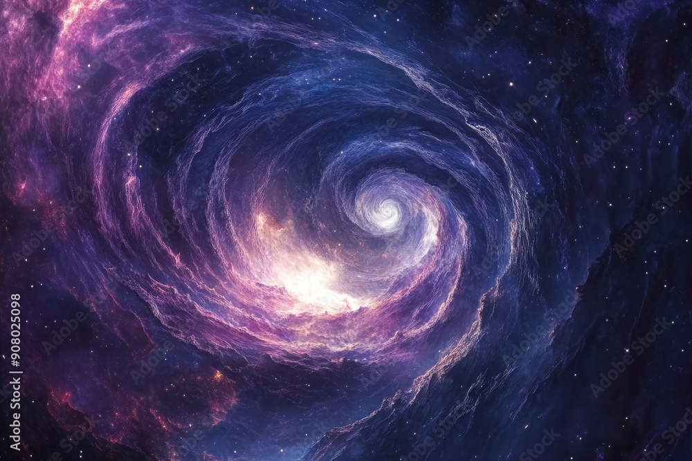 Captivating view of a spiral galaxy vortex with detailed stars and ...
