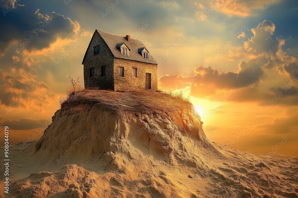House constructed on the sand vs house constructed on a rock. Parable ...