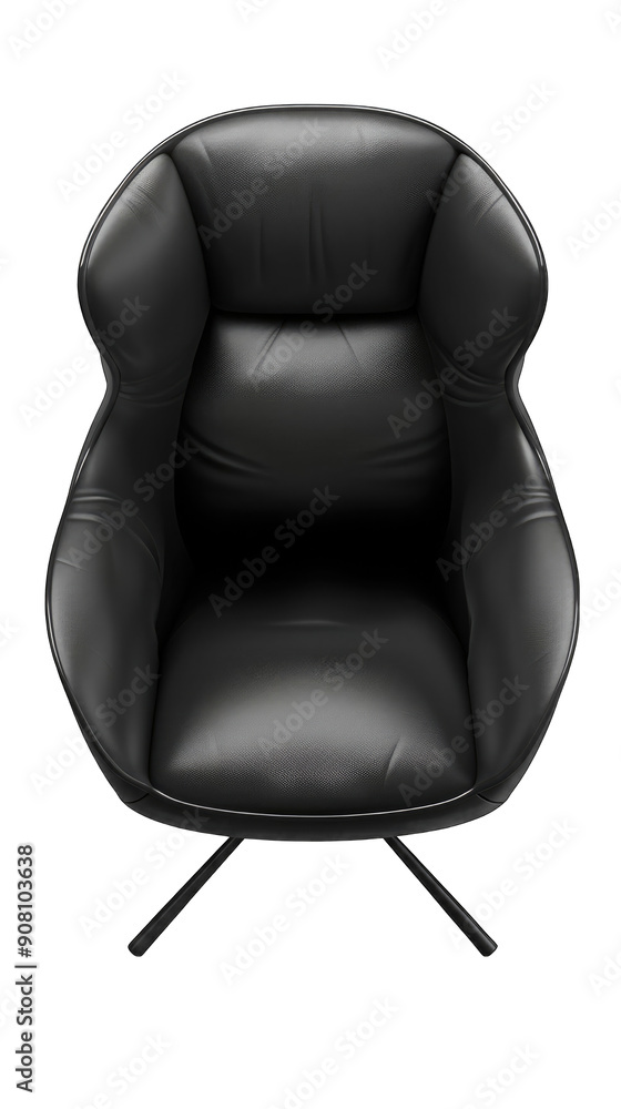 Top view soft black chair isolated on PNG transparent, white background ...