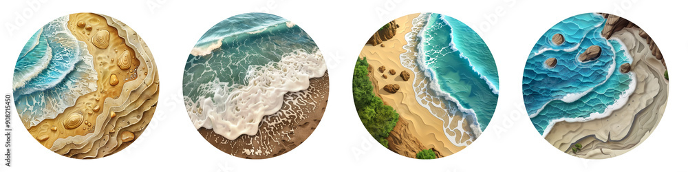 Beach Erosion clipart collection, symbol, logos, icons isolated on ...
