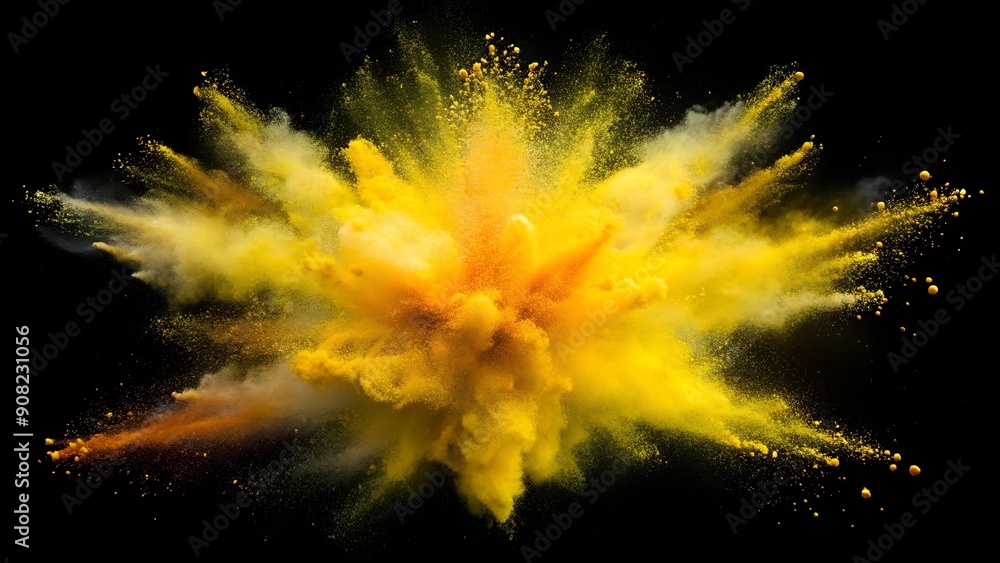 Yellow Chalk Dust: A Visual Symphony generative AI Stock Illustration ...