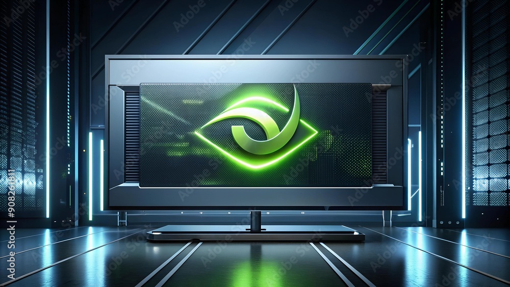 Nvidia Logo on a Futuristic Entertainment System Display AI Generated ...