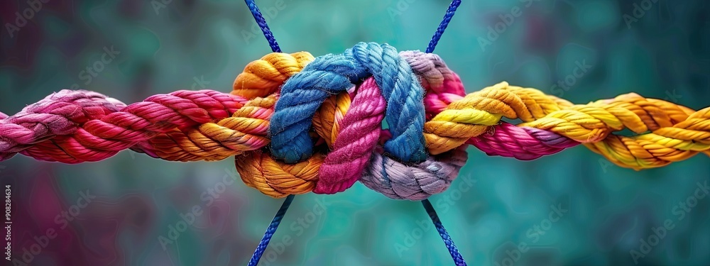 Team connect integrate rope teamwork diverse partnership strength ...