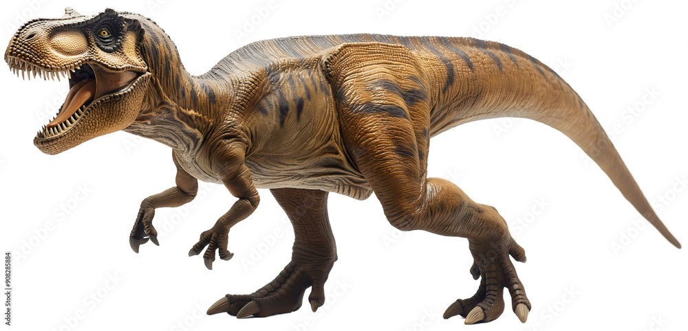 Roaring tyrannosaurus Rex or T-Rex dinosaur side view portrait full ...