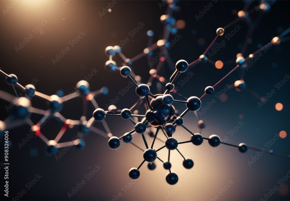 molecular structure is shown in a 3D perspective, allowing for a clear ...