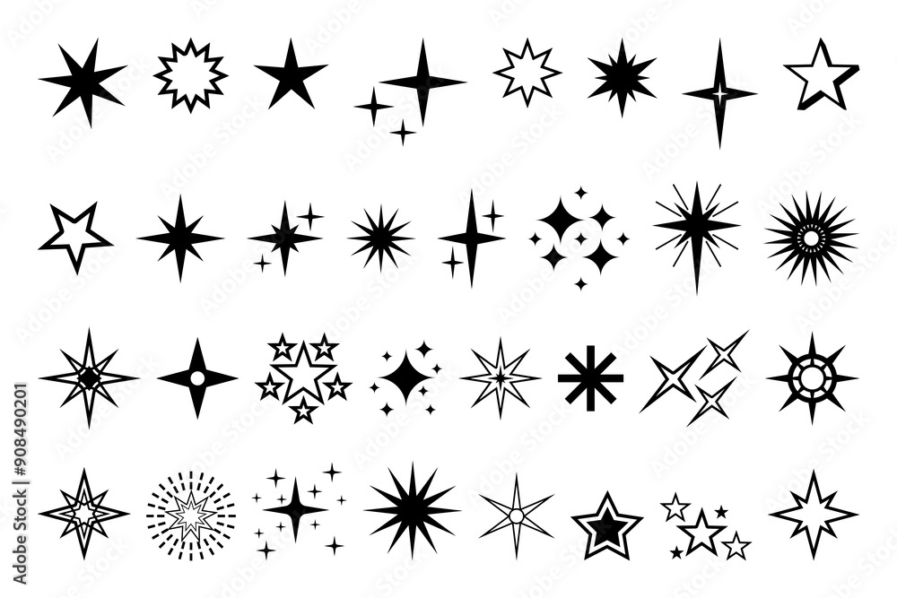 Star icon. Premium quality, favorite shiny and sparkle pictogram, blink glitter and glowing ...