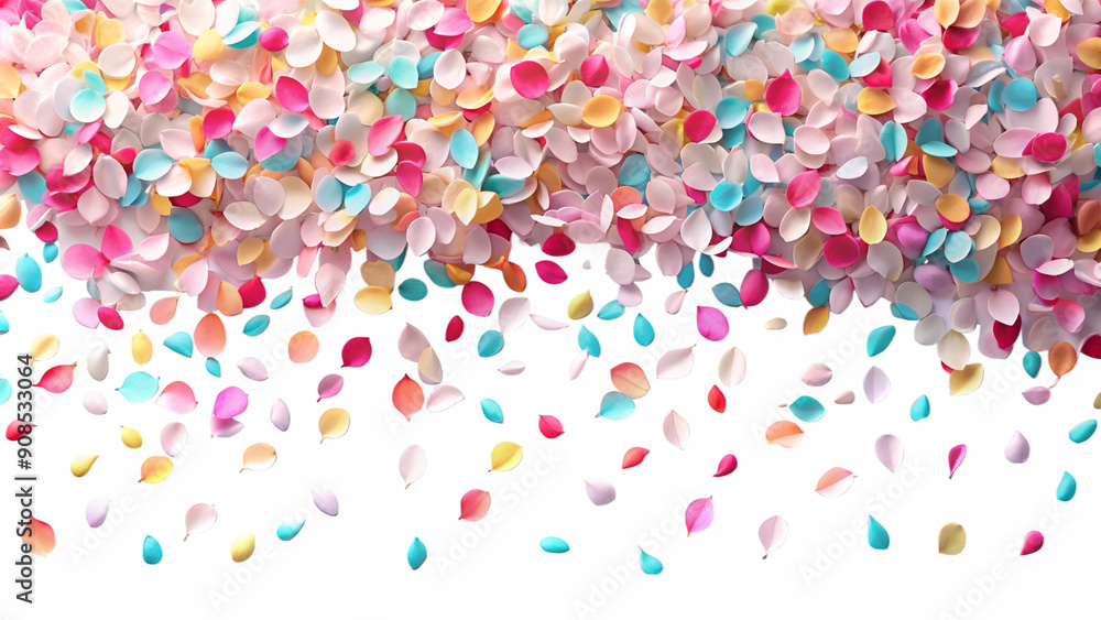 Confetti effect backgrounds paper petal isolated on white or ...