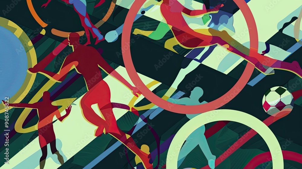 Ilustración de Stock Vintage Olympic rings, showcasing the evolution of ...