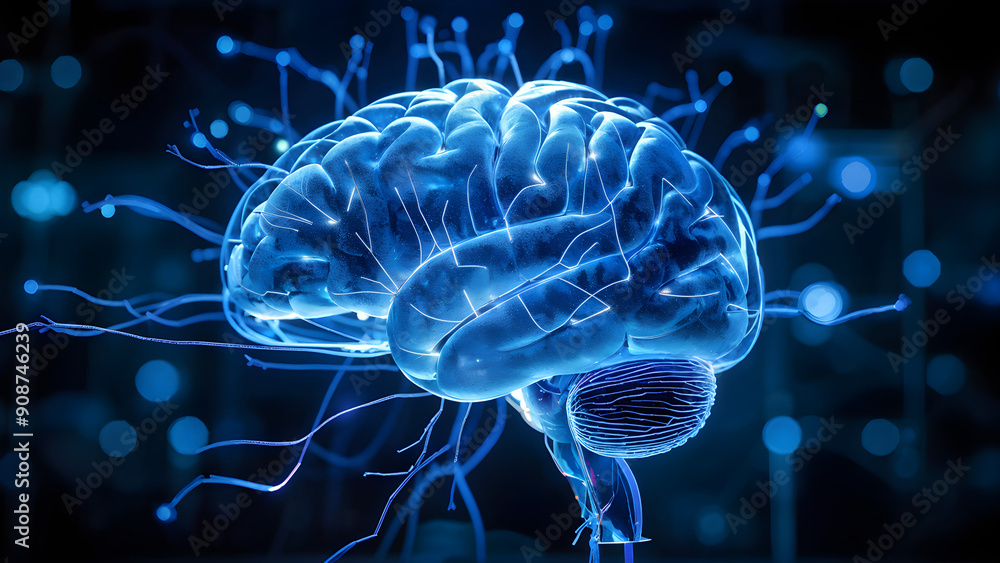 The synaptic connections between neurons are shown in this complex ...