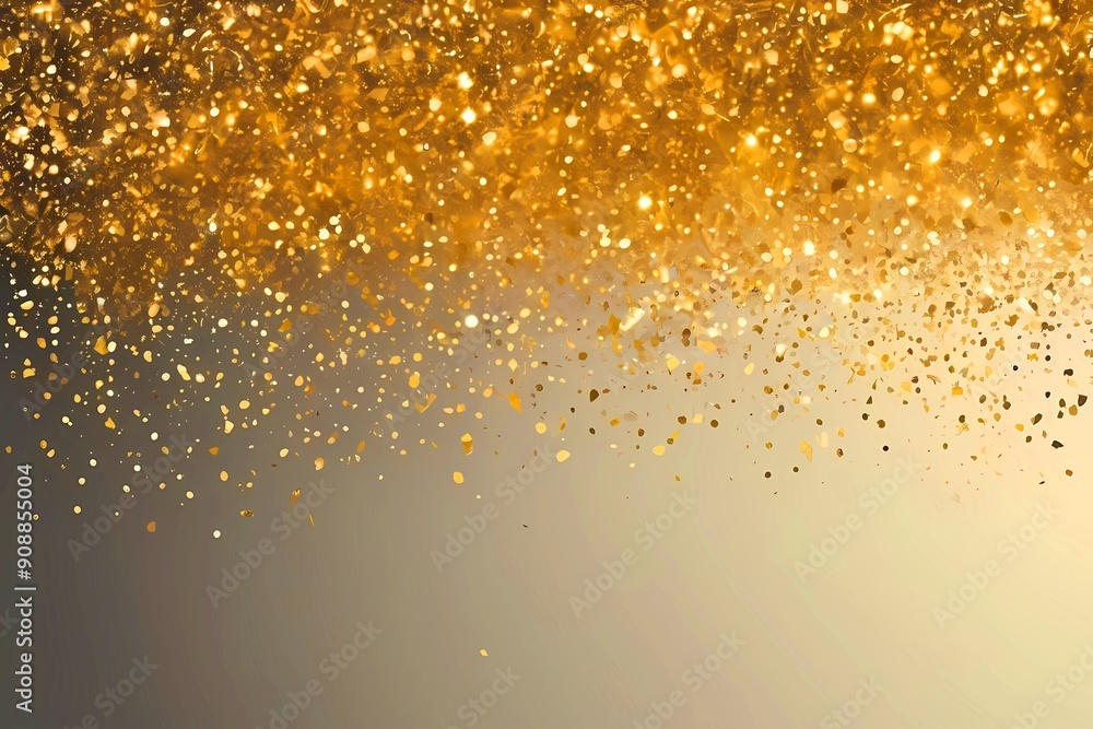 Abstract golden glitter falling from the top, background, wallpaper ...