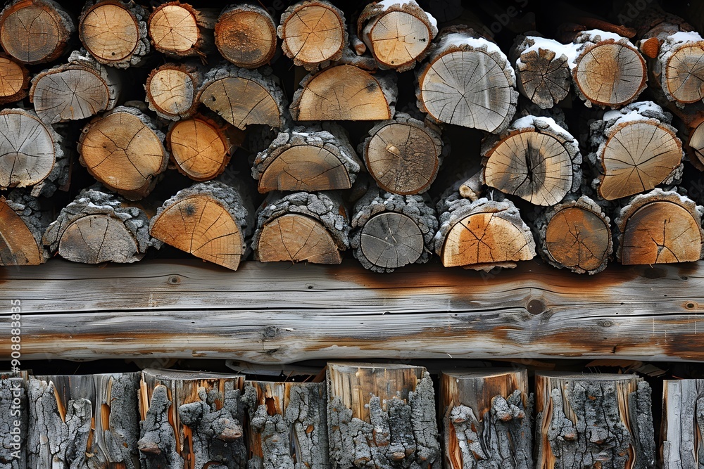 Stacked Firewood for Winter Heating - Natural Wood Texture and Pattern ...
