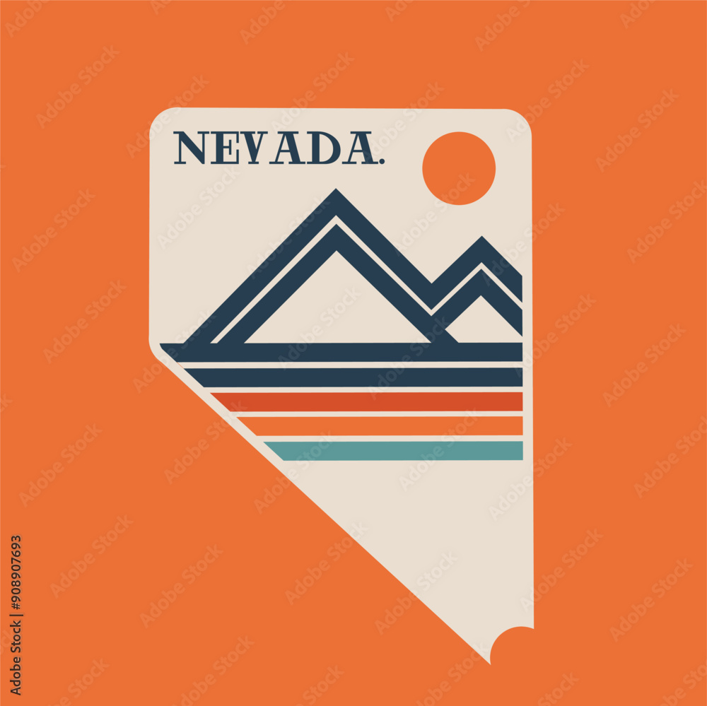Nevada Nature Simple Design Perfect for print, apparel, poster Stock ...