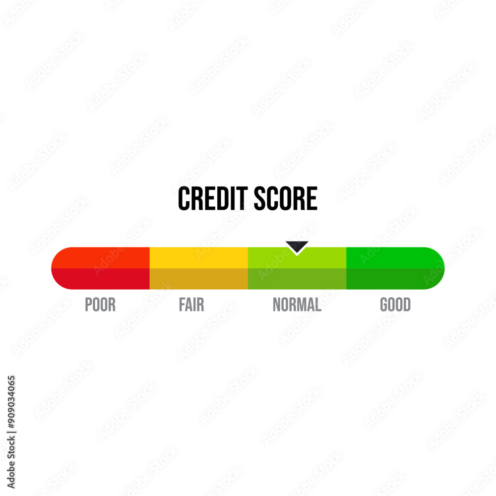 Credit score ranges icon. Loan rating scale with levels from poor to ...