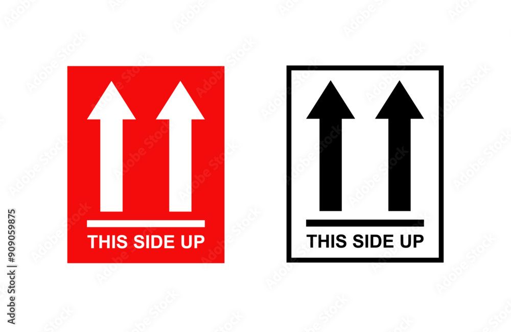 This side up flat icon isolated on white background. Package symbol ...
