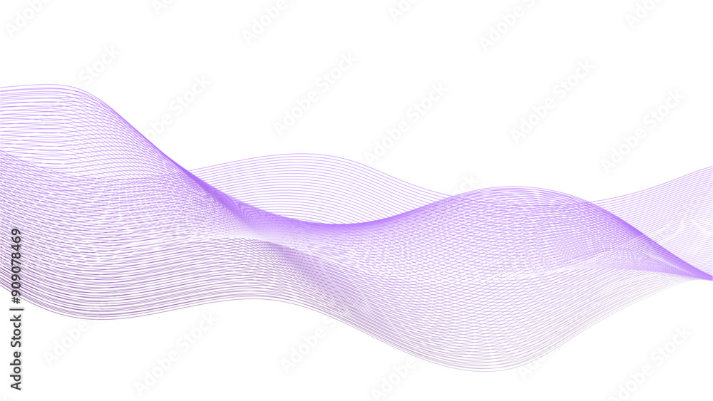 Purple Wavy Lines On White Background. Vector Illustration of the ...