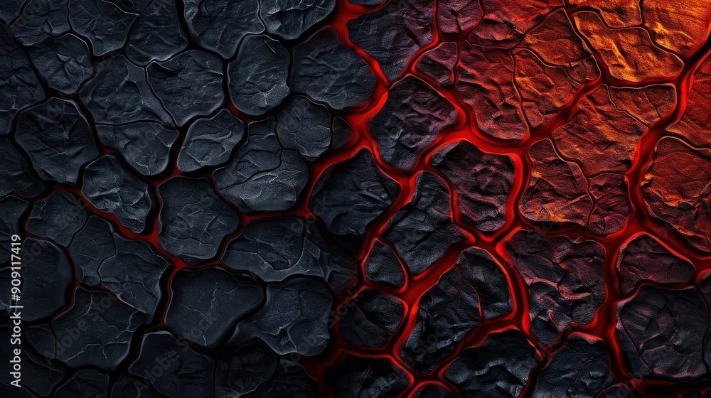 Abstract representation of a monstrous scale segment with dark and ...