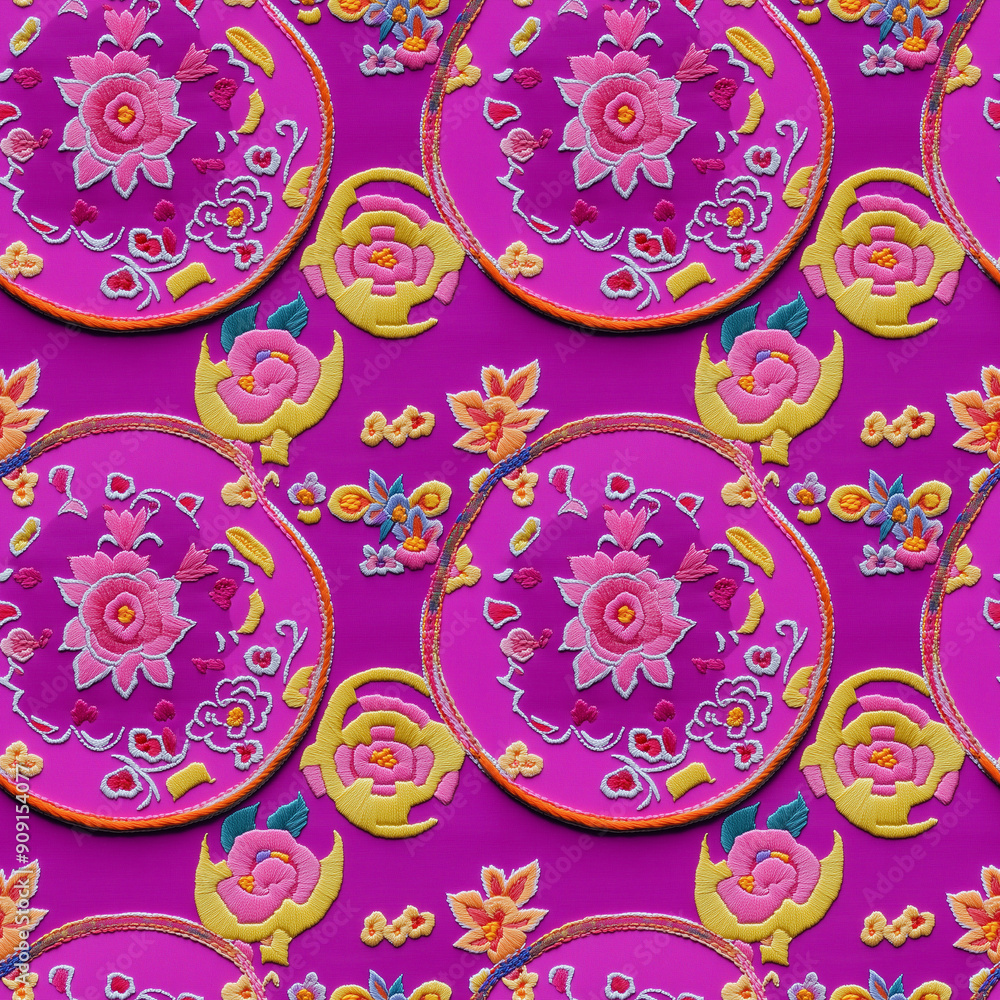 Seamless peranakan motifs, floral embroidery, seamless patterns ...