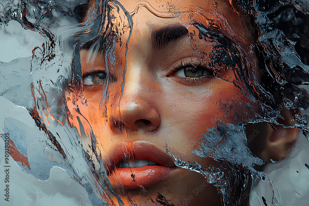 An abstract photo featuring detailed character design with VRay tracing ...