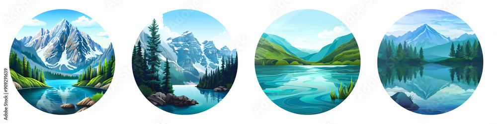 Lake clipart collection, symbol, logos, icons isolated on transparent ...