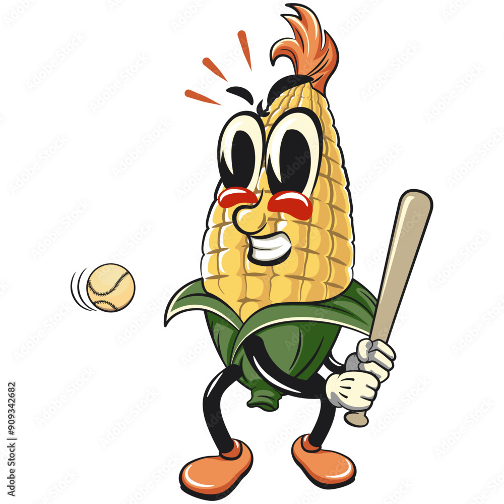 character of a cute corn cartoon vector isolated clip art mascot ...