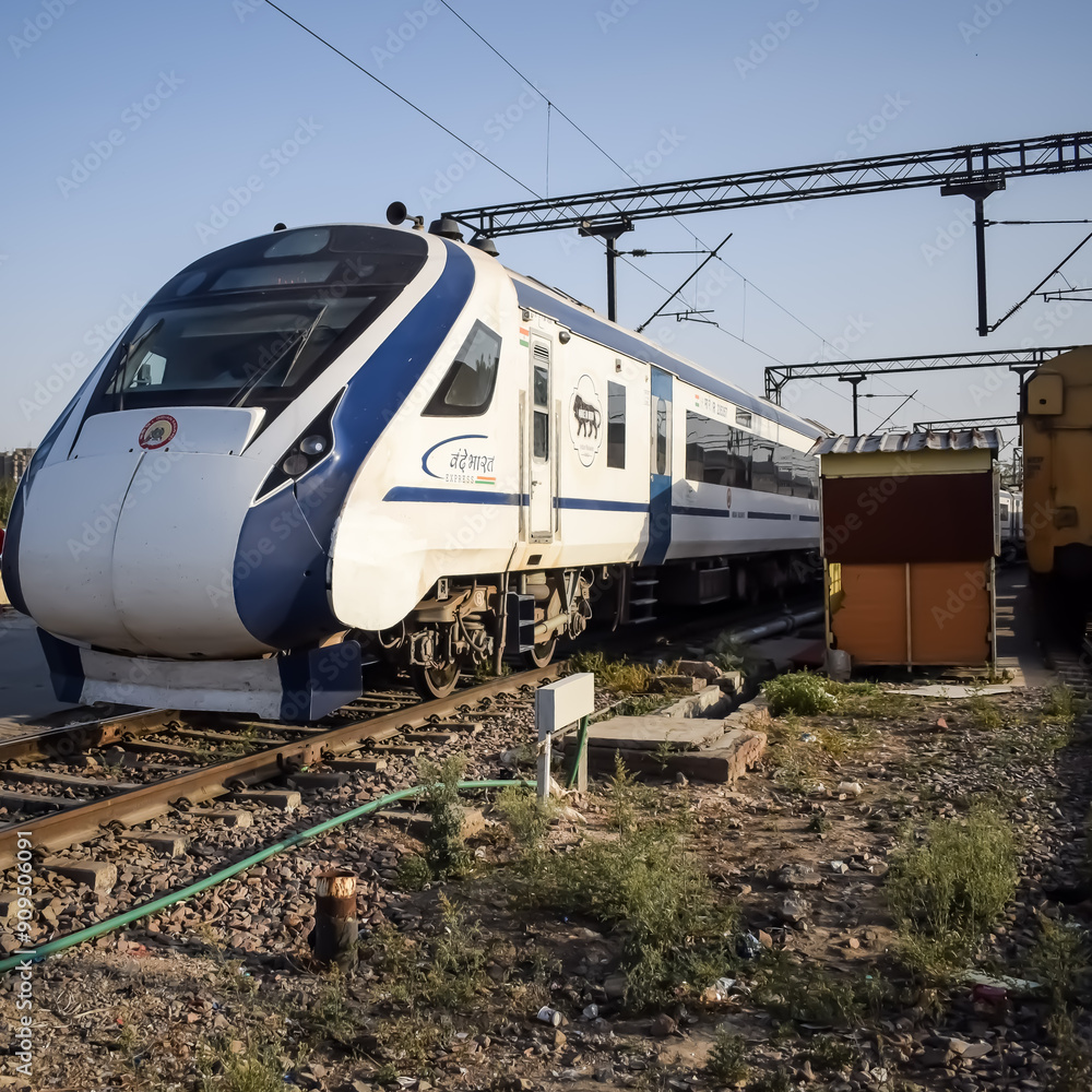 Delhi, India, June 09 2024 - Vande Bharat Express train going from ...