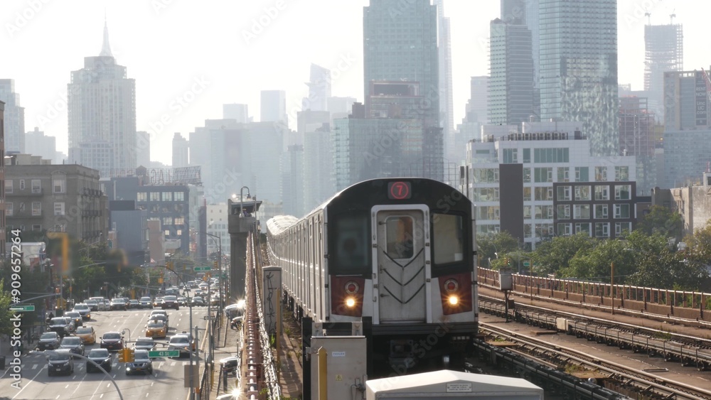 New York subway station. Metro train, metropolitan platform, United ...