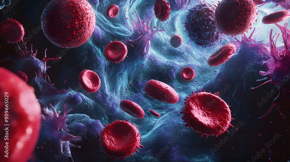 Creative poster showing anemia using different types of body cells ...