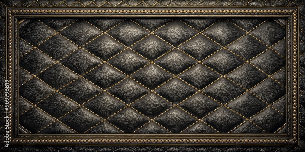 Luxurious ornate black leather background with intricate elegant ...