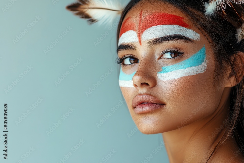 Beautiful Indigenous Australian woman with a half-up hairstyle ...