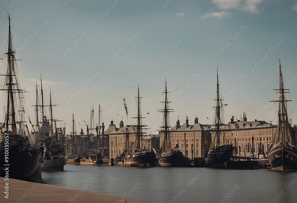 docks view port river area thames london victoria harbor 19th century ...