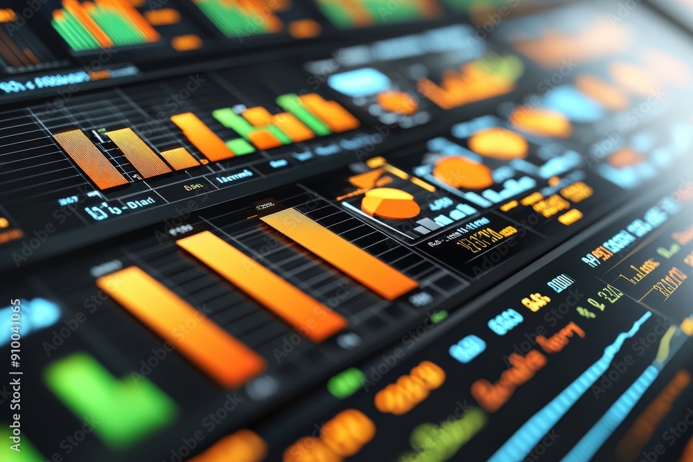 Marketing online with analytics performance: A detailed 3D render of ...