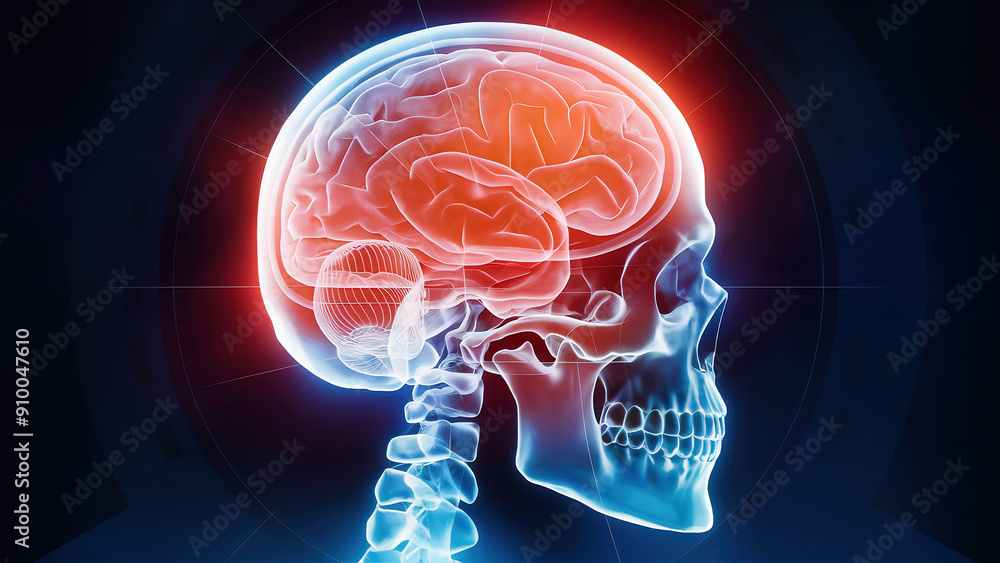 human brain x ray Stock Illustration | Adobe Stock
