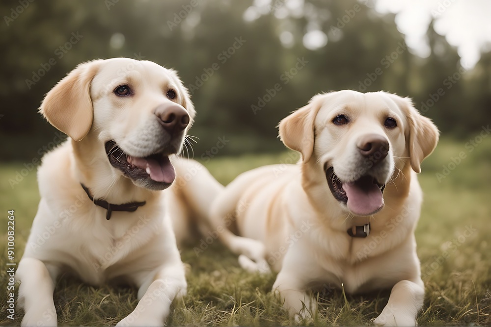 white background big looking blond dog isolated camera retriever ...