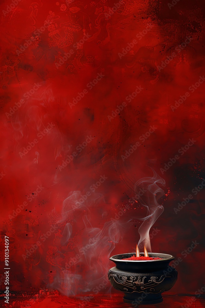 Incense Burners, border, background wallpaper, blank in the middle ...