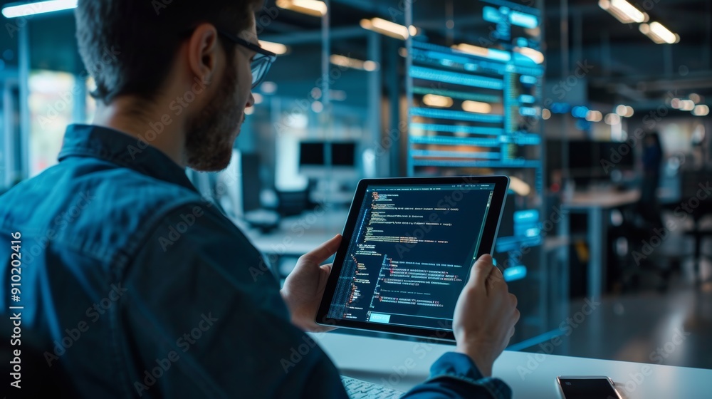 Software Developer Presenting Portfolio During Job Interview in Modern ...