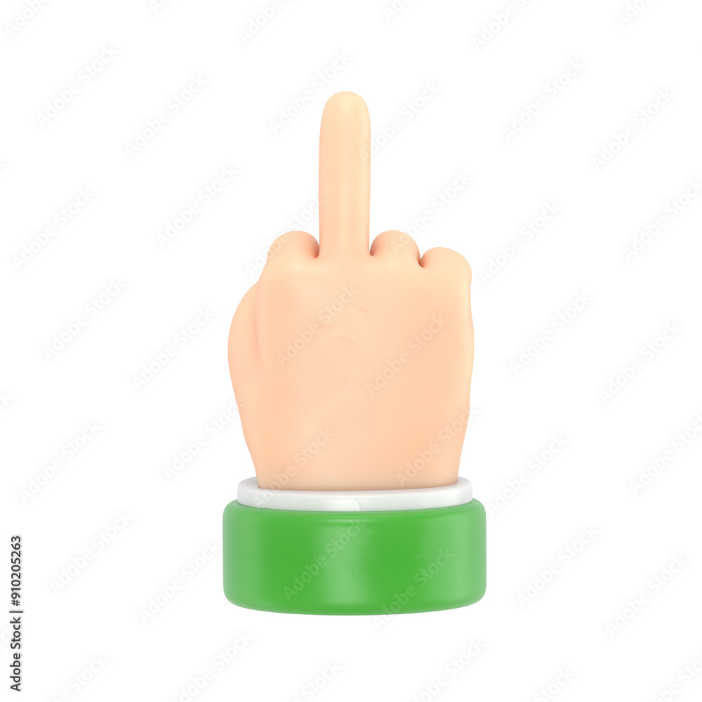 Transparent Backgrounds Mock-up. Cartoon style hand with middle finger ...